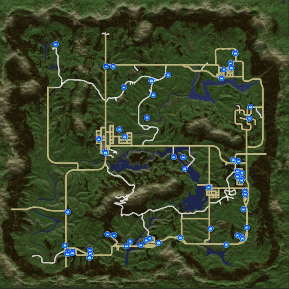 Steam Community :: Guide :: H1Z1 Map with all special Vehicle Spawns ...